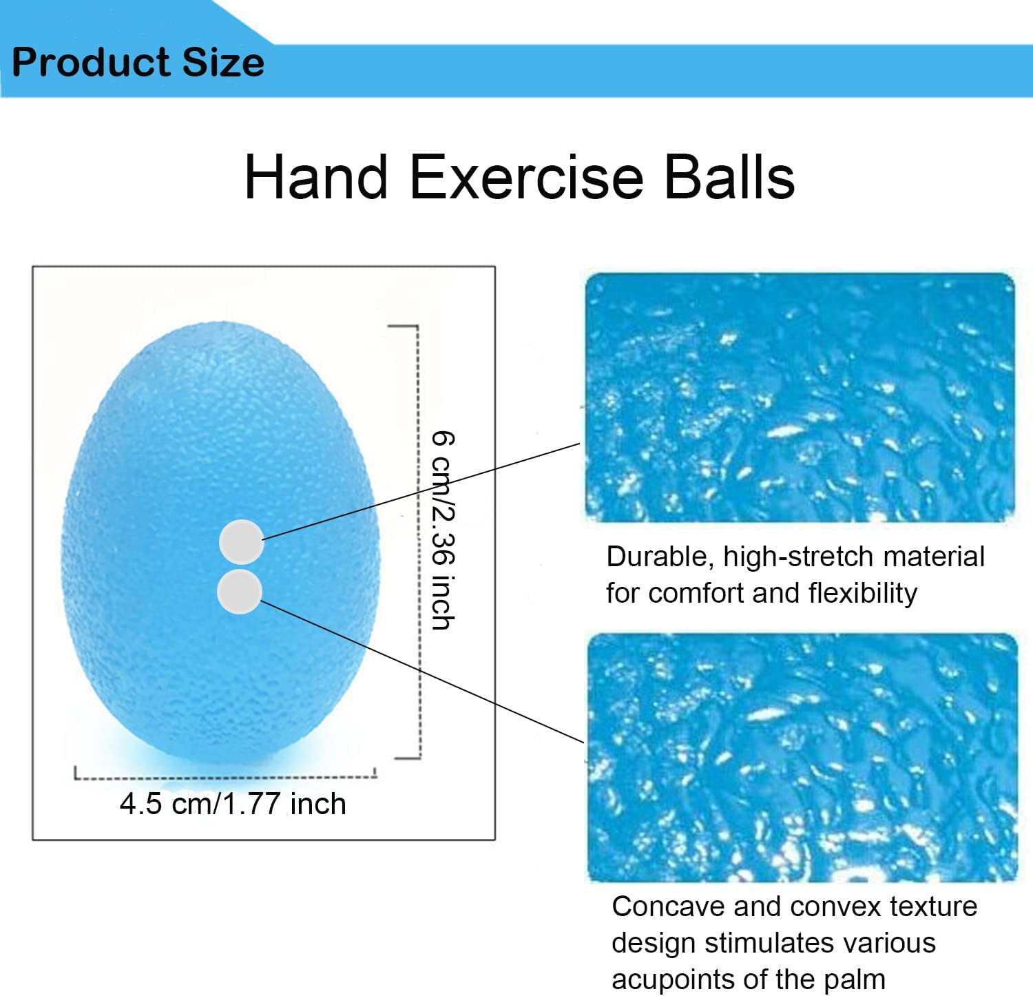 Taicols 3 Pcs Hand Exercise Balls, Stress Balls for Adults and Kids ...