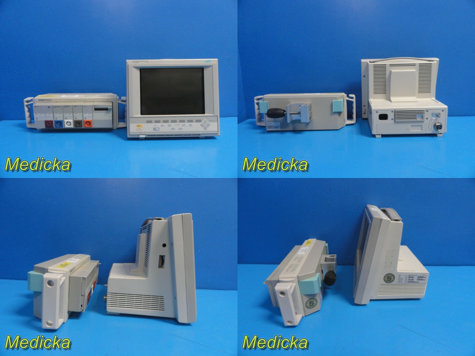 Agilent V24C/M1204A Multiparameter Monitor W/ Modules & Patient Leads ...