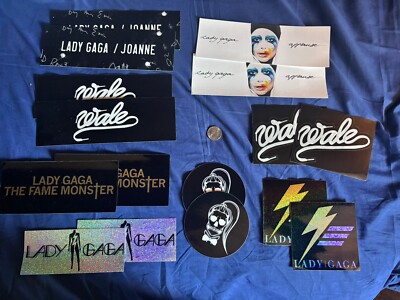 Lady Gaga original-Promo Random Stickers ( Lot of 16–Free flag Sticker ...