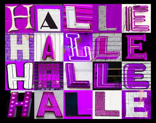 HALLE Name Poster featuring photos of actual PURPLE sign letters | eBay