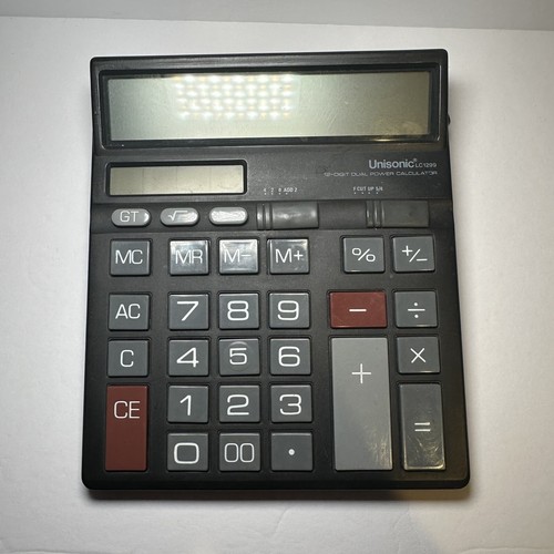 Unisonic LC1299 12-Digit Dual Power Calculator Big Screen Display ...