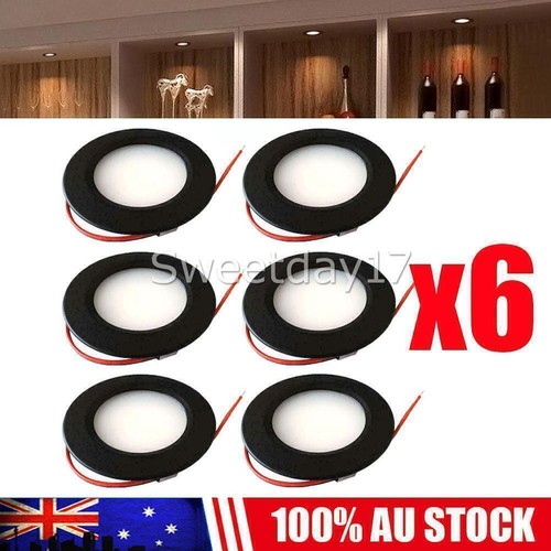 6x LED 12V Spot Lights Dimmable Caravan Boat Black Downlight Warm White ...