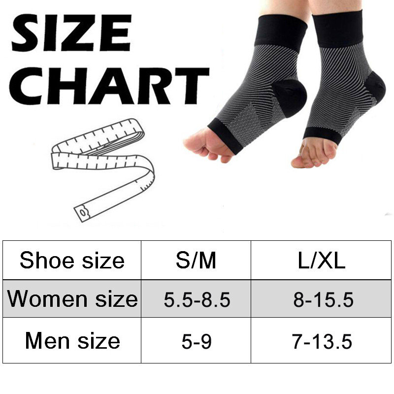 Ankle Support Compression Sleeve Socks Foot Pain Relief Brace Plantar ...