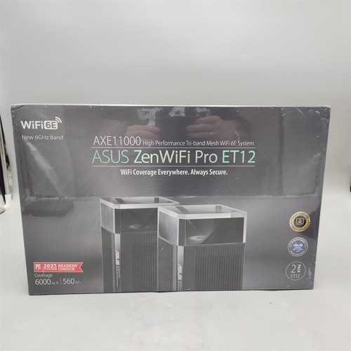 -NEW- ASUS ZenWiFi Pro AXE11000 Tri-Band WiFi 6E Mesh System (ET12 2PK ...