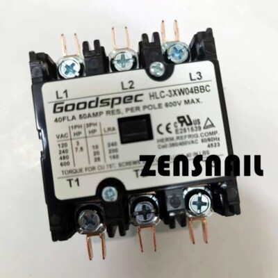 1PCS HLC-3XW04BBC Air Conditioner Contactor 3-Phase 380-400VAC 50A NEW ...
