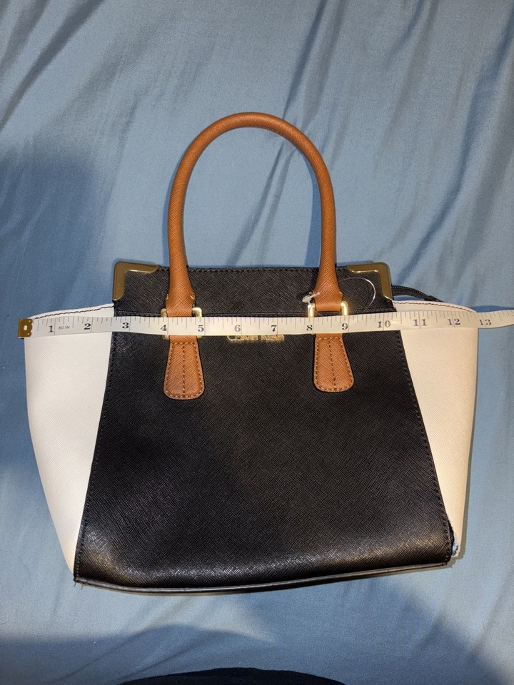 Calvin Klein black & white top collection color-block purse. | eBay