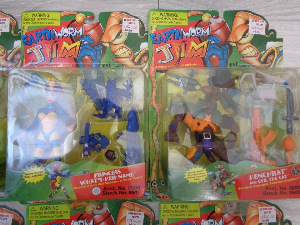 Earthworm Jim Complete Figure Set / Playmates 1995 / Vintage Unopened ...
