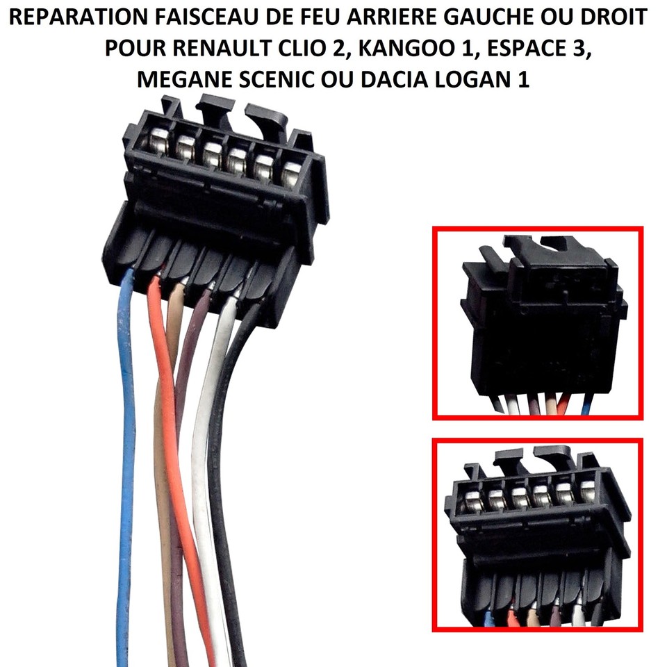 Repair Connector Wiring Harness Rear Light For Renault Modus | eBay UK