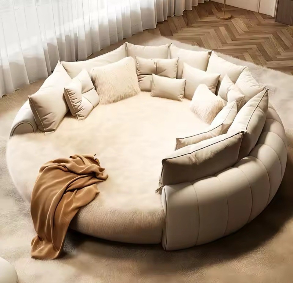 Headboard Frame Bed King Size Round Luxury Wooden Cama De Casal ...