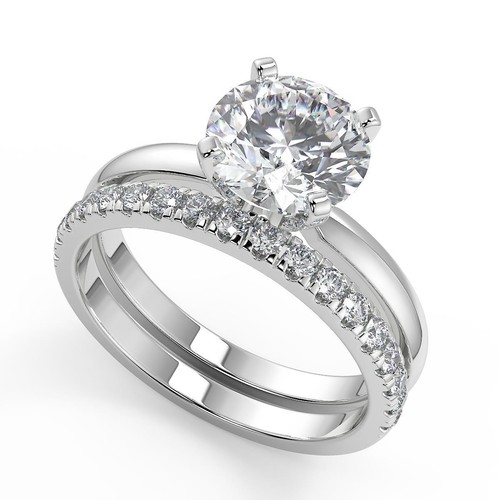 2.7 Ct Round Cut Comfort Fit 4 Prong Diamond Engagement Ring VS1 D ...