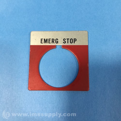 Emergency Stop Legend Plate USIP | eBay