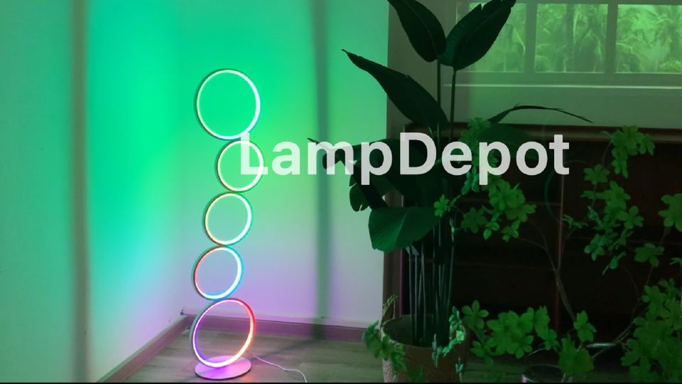 Modern RGB Circular LED Floor Lamp Unique Touch Control Dimmable Light ...