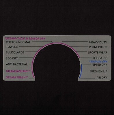LG Model DLEX4070V Dryer Sticker Label / Decal for Control Panel ...