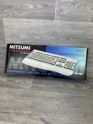 Mitsumi PS2 PC AT Keyboard Ergonomic Design Windows 95/98/2000 ...