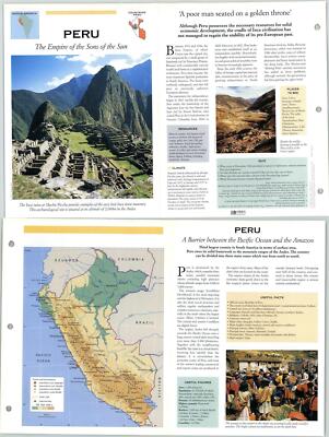 Peru - South America - Atlas Of The World Fact File Fold-Out Page | eBay UK