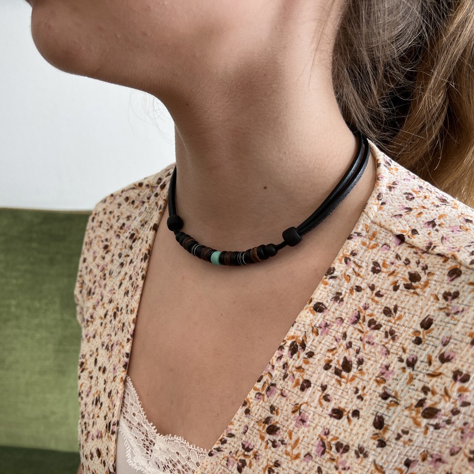 Surf Beach Jewelry Men's Women Leather Surfer Chain Men Necklace Surf ...