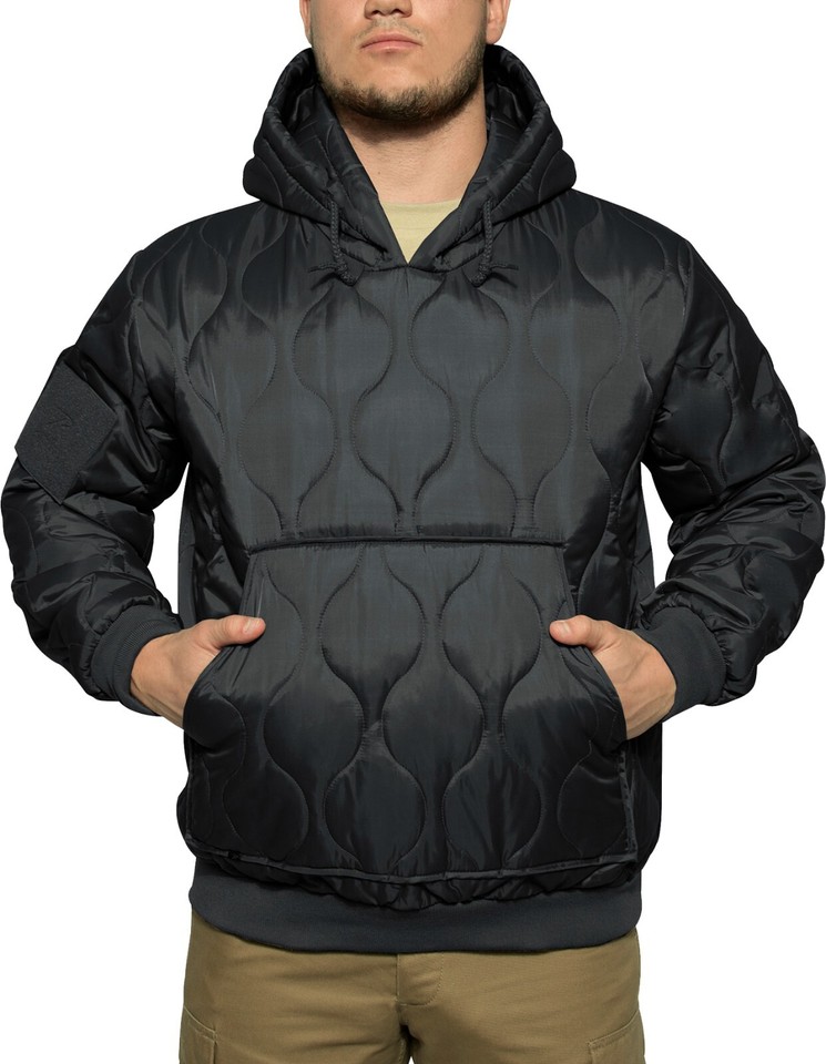 Quilted Woobie Hooded Sweatshirt Lightweight Warm Military Poncho Liner ...