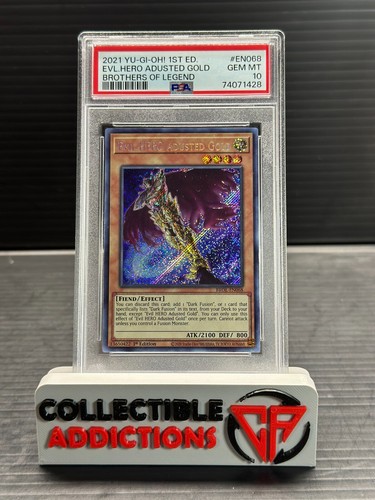 YuGiOh Evil HERO Adusted Gold BROL-EN068 1ST ED SECRET RARE PSA 10 Gem ...