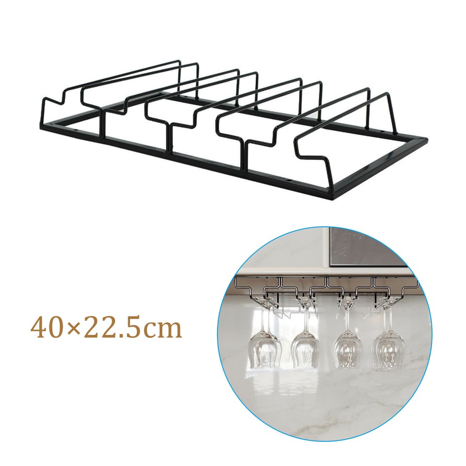 Wine Glass Cup Rack Holder Hanger Organizer Hanging Shelf Under Cabinet ...