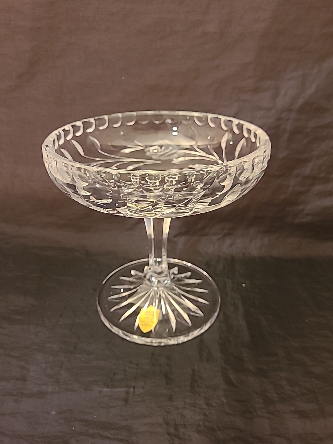 Vtg CRYSTAL Hand Cut 24% PBO LEAD CRYSTAL PEDESTAL Compote W. Germany 6 ...