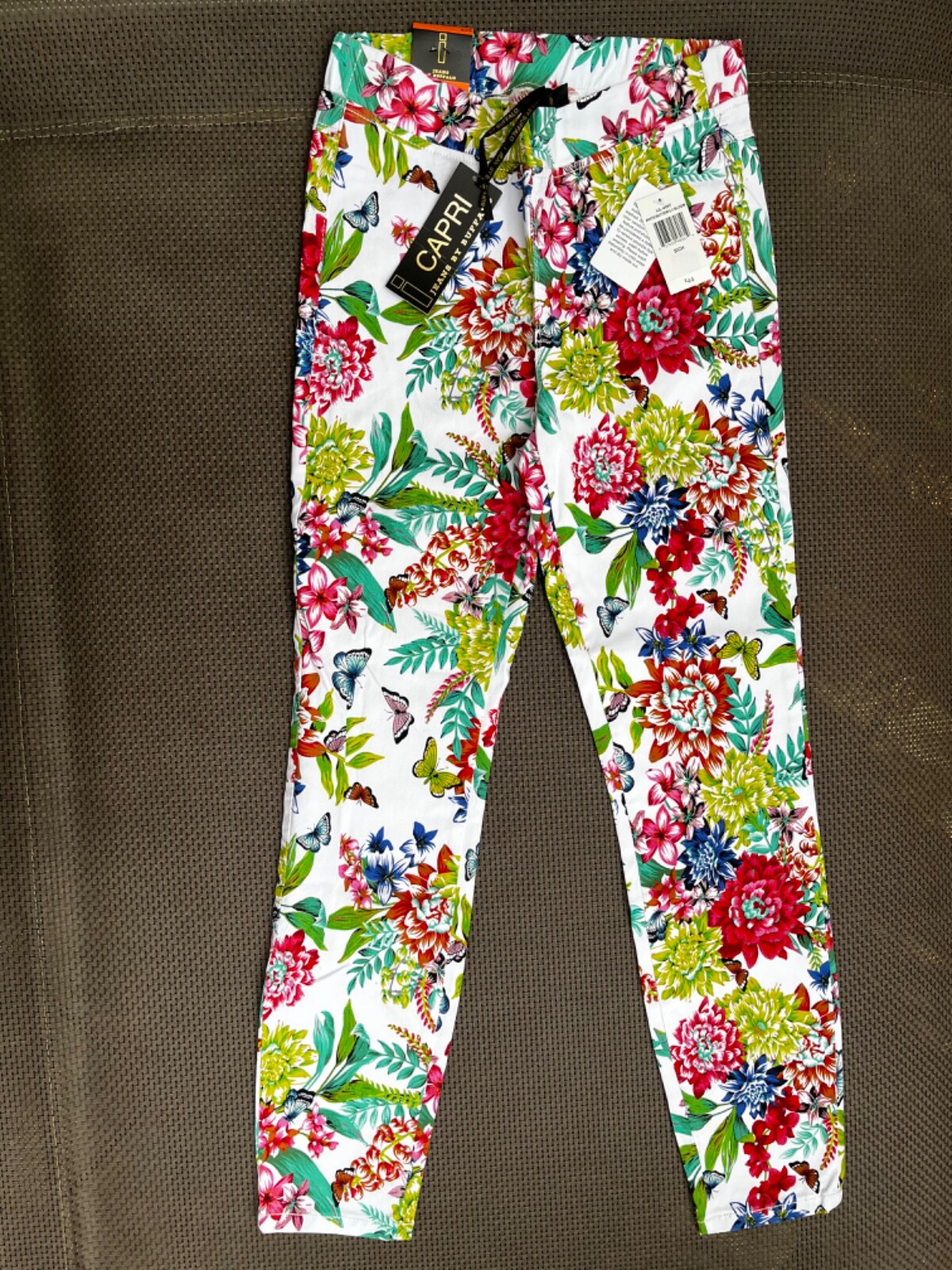 NWT JEANS by BUFFALO floral capri ankle stretchy pants jeans jeggings S ...