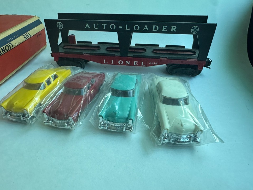 Postwar Lionel No. 6414 Evans Auto Loader Car w/ 4 premium cars | eBay