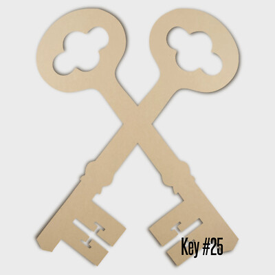 Wooden Key Shape 100-600mm 3mm MDF - Craft Unpainted 3mm MDF - Laser ...