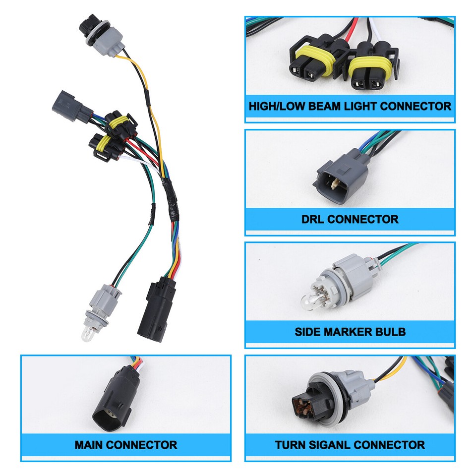 Pair LED Headlights Convert Harness Adapters For 2016-2023 Toyota ...