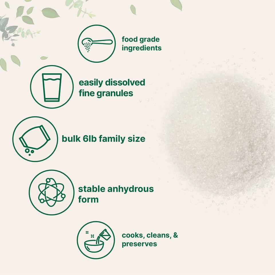 Citric Acid 6 Pounds, Food Grade, Fine Granular Powder | 100% Pure ...