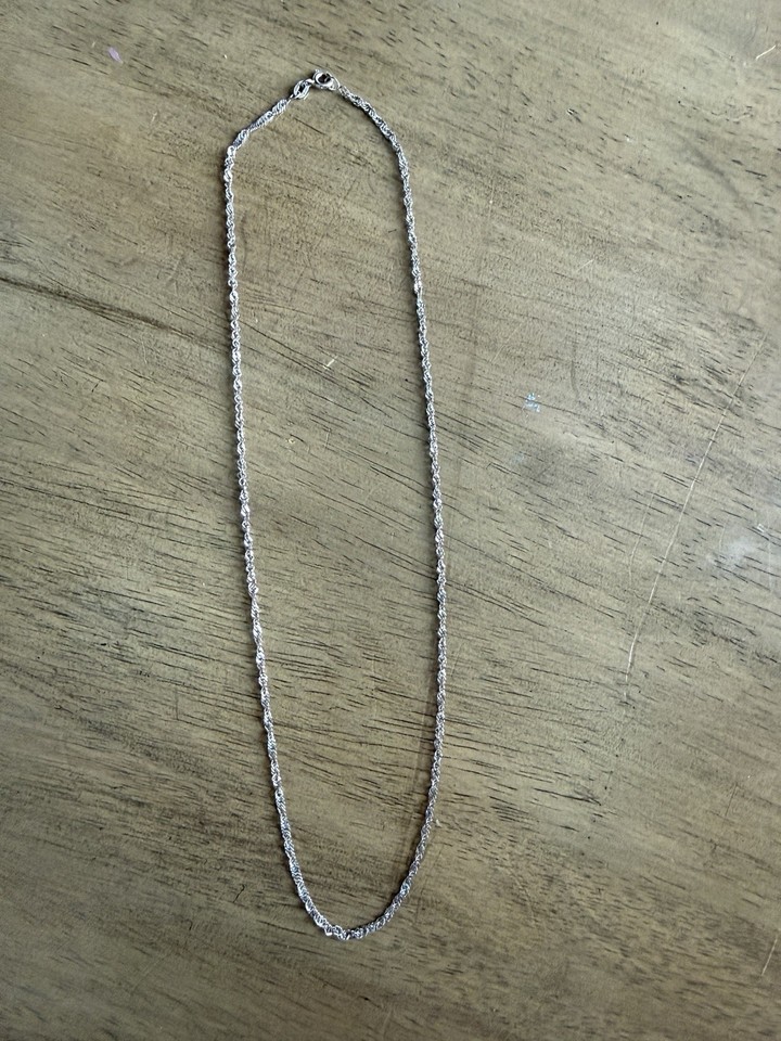 14 KT White Gold Diamond-Cut Rope Chain Princess Length Necklace | eBay