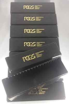8 used PCGS storage boxes - Black - Each box can hold up to 20 coins | eBay
