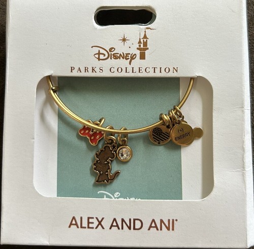 Disney Parks Alex & Ani Minnie Mouse Red Bow Filigree Gold Bangle Charm ...