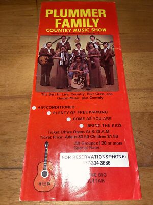 Plummer Family 1978 Season Schedule Branson, Missouri Brochure | eBay