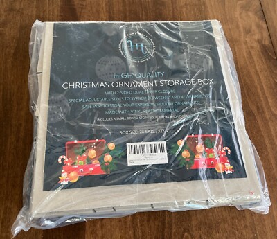 Christmas Hearth & Harbor Ornament Storage Box Container 2 Sided Duel ...