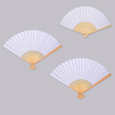 White Paper Hand Fan Handheld Folded Fan for Party Favors Home Office ...