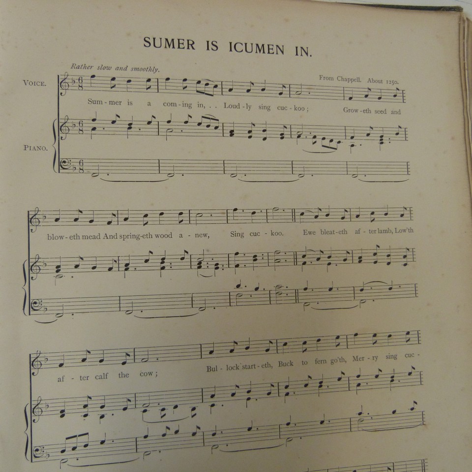 antique song sheet SUMMER IS ICUMEN IN- picture from the Earl of ...