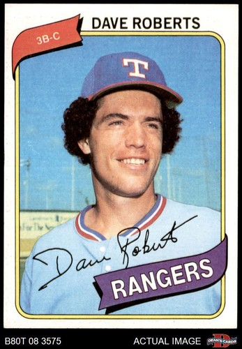 1980 Topps #93 Dave Roberts Rangers DOUBLE-PRINT 8 - NM/MT | eBay