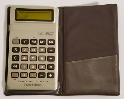 Vintage Toshiba LC-827 Liquid Crystal Calculator with Case - Tested and ...
