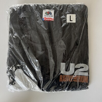 Vtg U2 Rattle and Hum Band Rock T-Shirt Fruit Of The Loom Size 1988 L ...