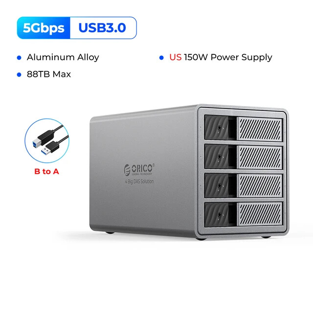 ORICO 5 Bay Hard Drive Enclosure DAS Solution Series USB3.0 110TB HDD ...