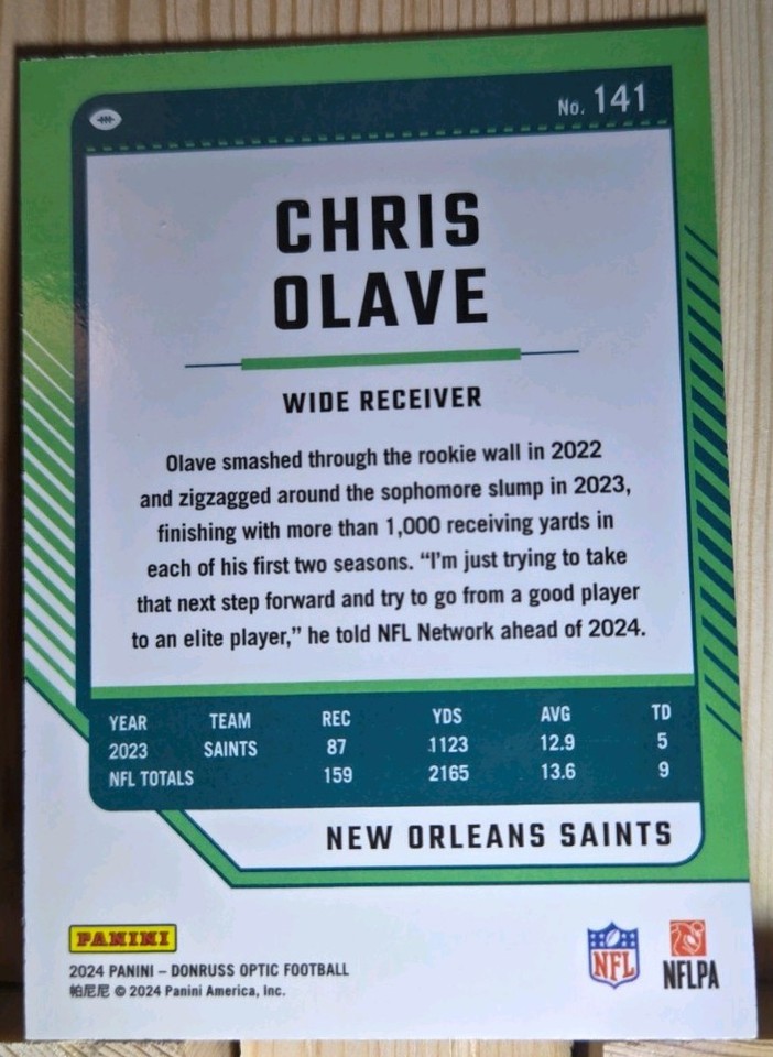 Chris Olave 2024 Panini Donruss Optic #141 New Orleans Saints | eBay