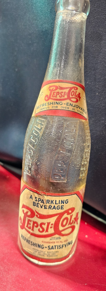 Vintage Paper Label Pepsi Cola Bottle ST LOUIS MO . Double Dot. | eBay
