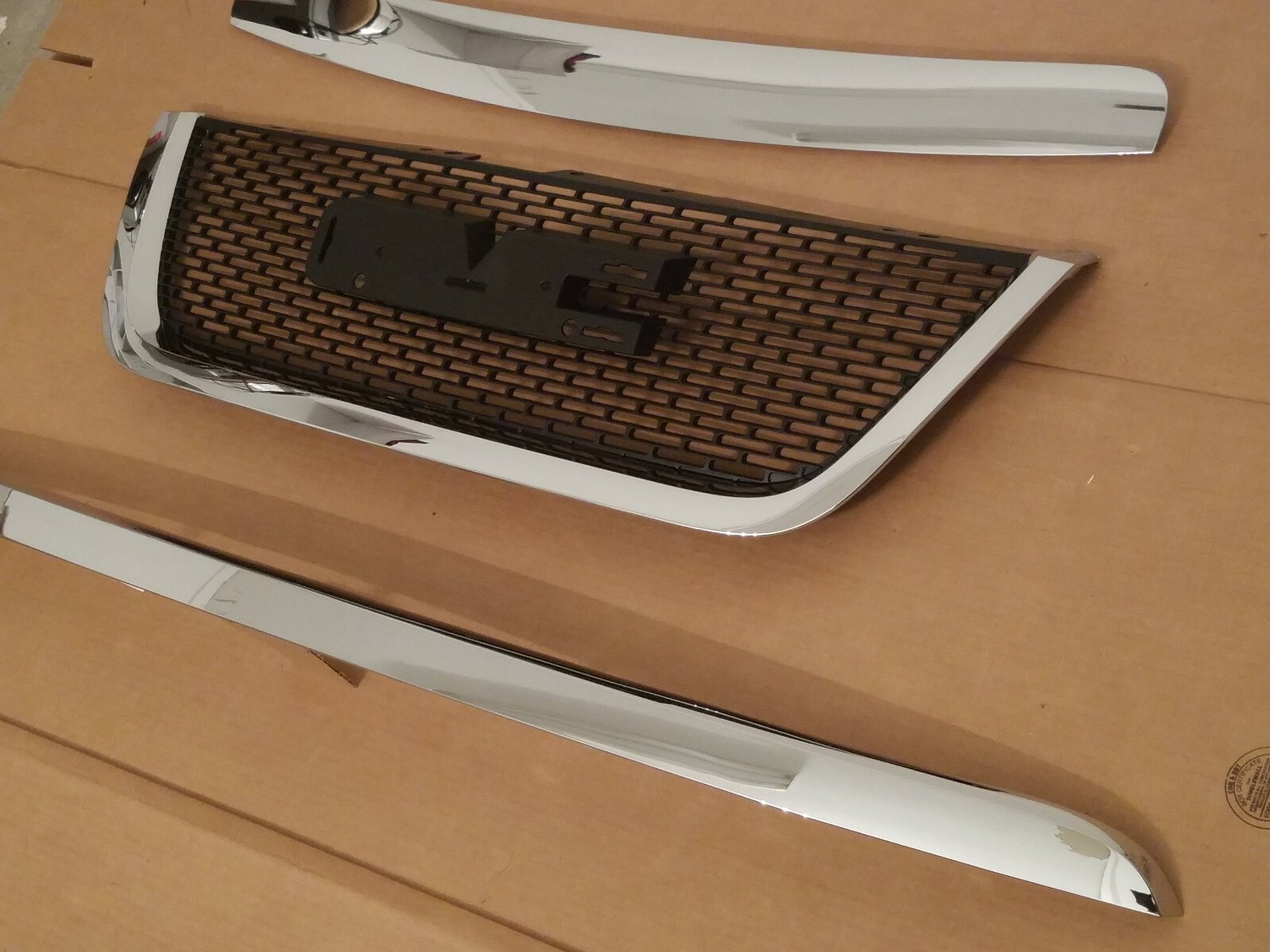 3PC Set 2007-2012 ACADIA Front Bumper Chrome Trim, Grille & Chrome Hood ...