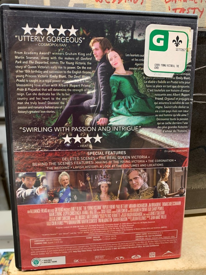 The Young Victoria (DVD, 2009) Emily Blunt Special Features deleted ...