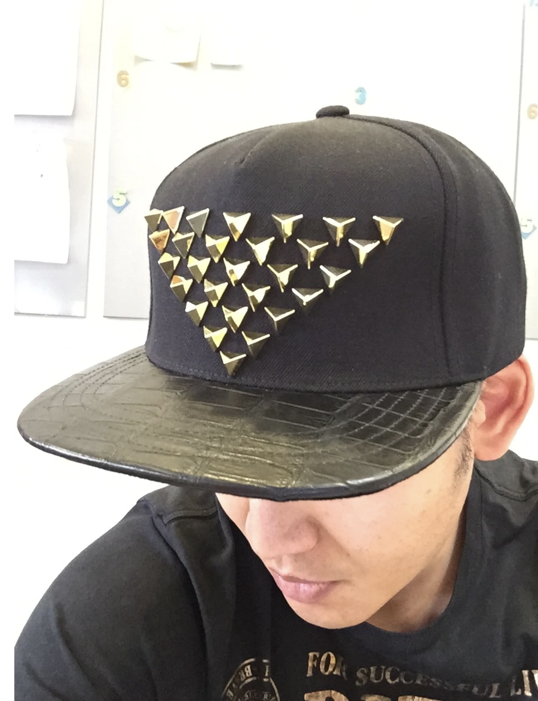 1 Of 1 Custom Designer Croc & Lamb Skin Pyramid Studs Black Hat | eBay