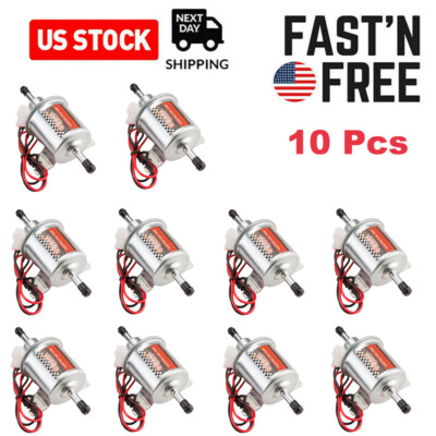 10 Packs 12V Electric Fuel Pump HEP-02A Universal Inline Low Pressure ...