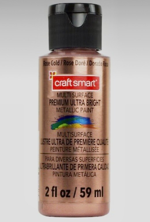 Craft Smart Multi Surface ROSE GOLD Metallic Paint, Premium Ultra ...
