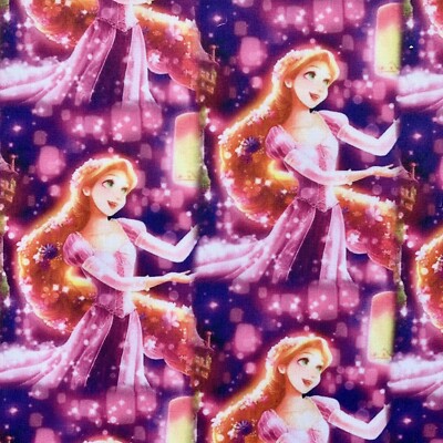 OFFCUT DISNEY PRINCESS TANGLED RAPUNZEL LANTERNS CHARACTER POLYCOTTON ...