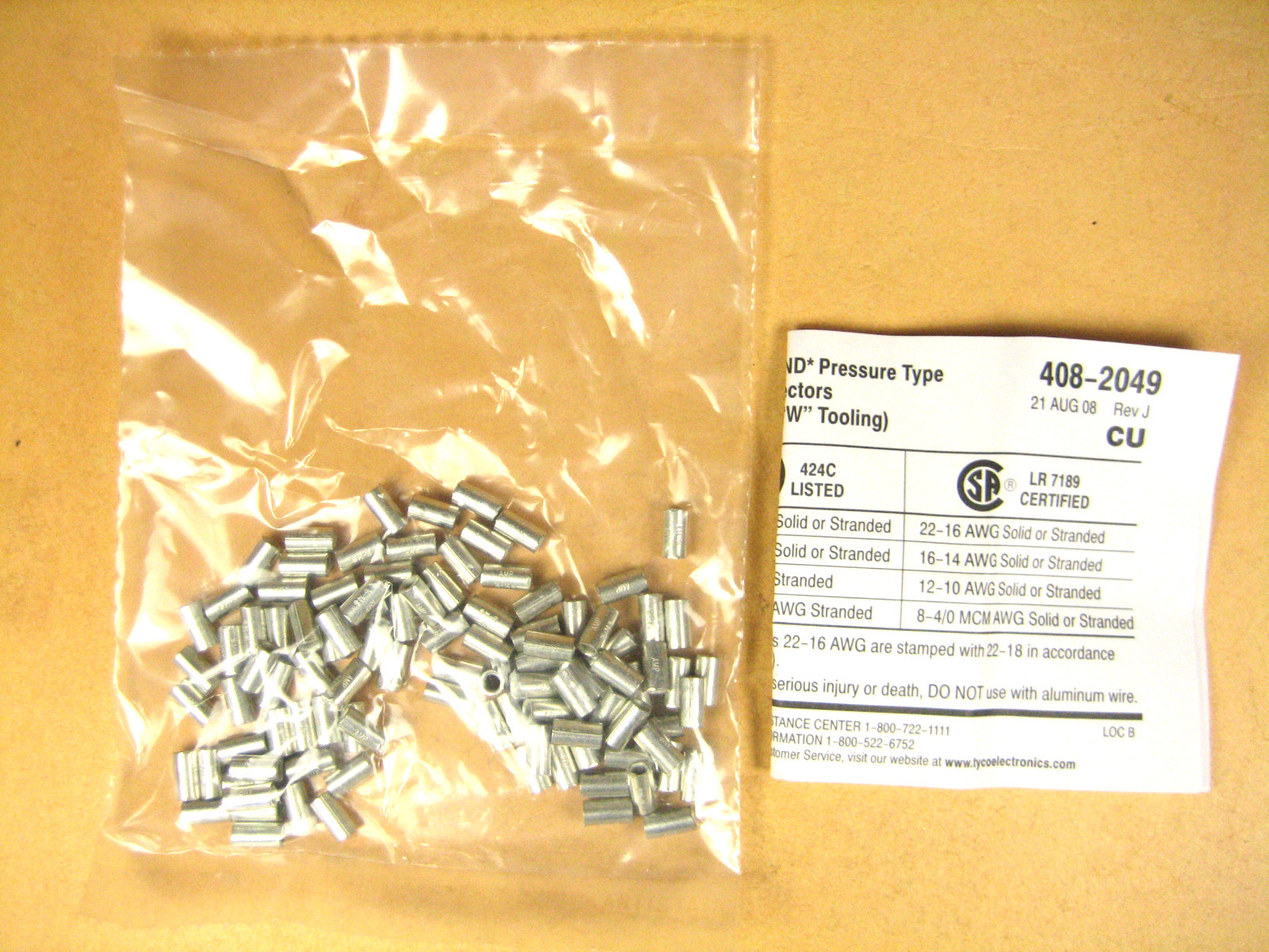 TE Connectivity 8-34137-1 Electrical Splice Connector 100pcs | eBay