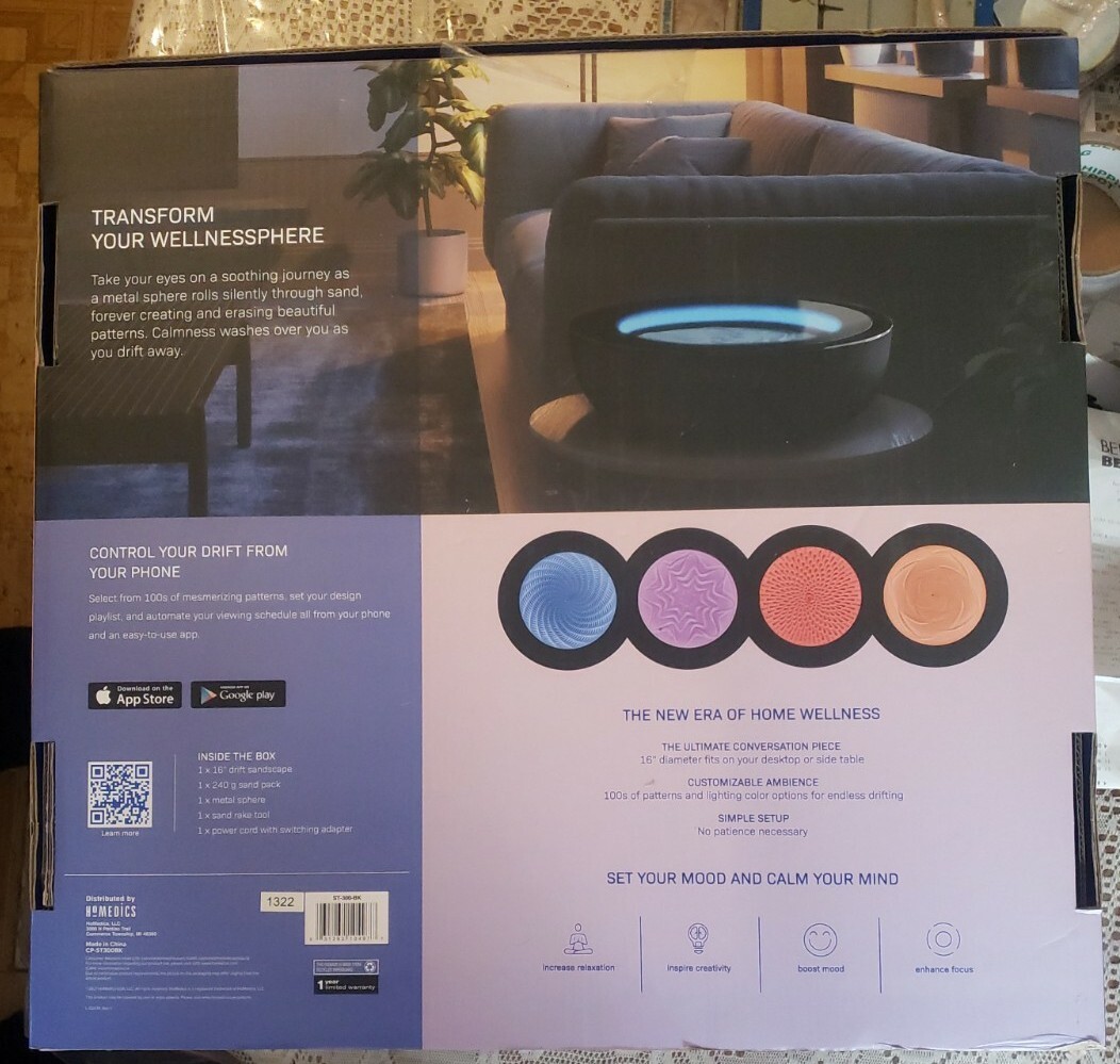 HoMedics Drift Sandscape Meditation Sand Table - Black/White (87493123 ...